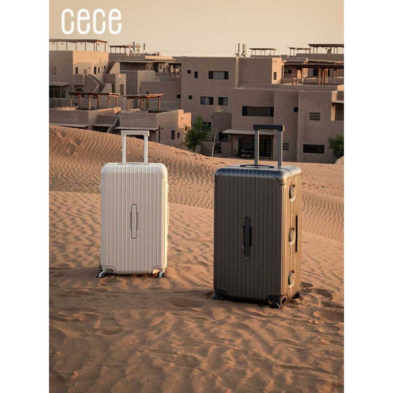 | cece Spacious Reinforced Aluminum Frame Luggage Trolley Lockable Case ...