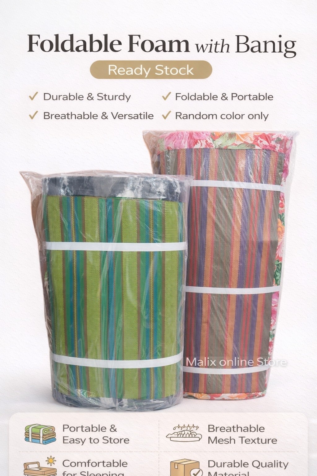 Foldable Foam with Banig Single Double Family Queen | Shopee Philippines