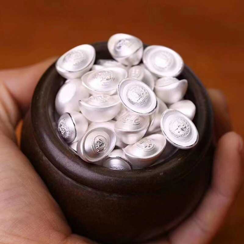 Pure Silver 999 Fu Character Ingot Solid Silver Investment Hollow ...