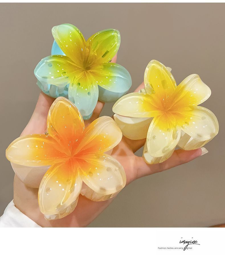 1PC Egg Flower Grab Clip Female Summer Back Head Half-Tie Hair Clip ...