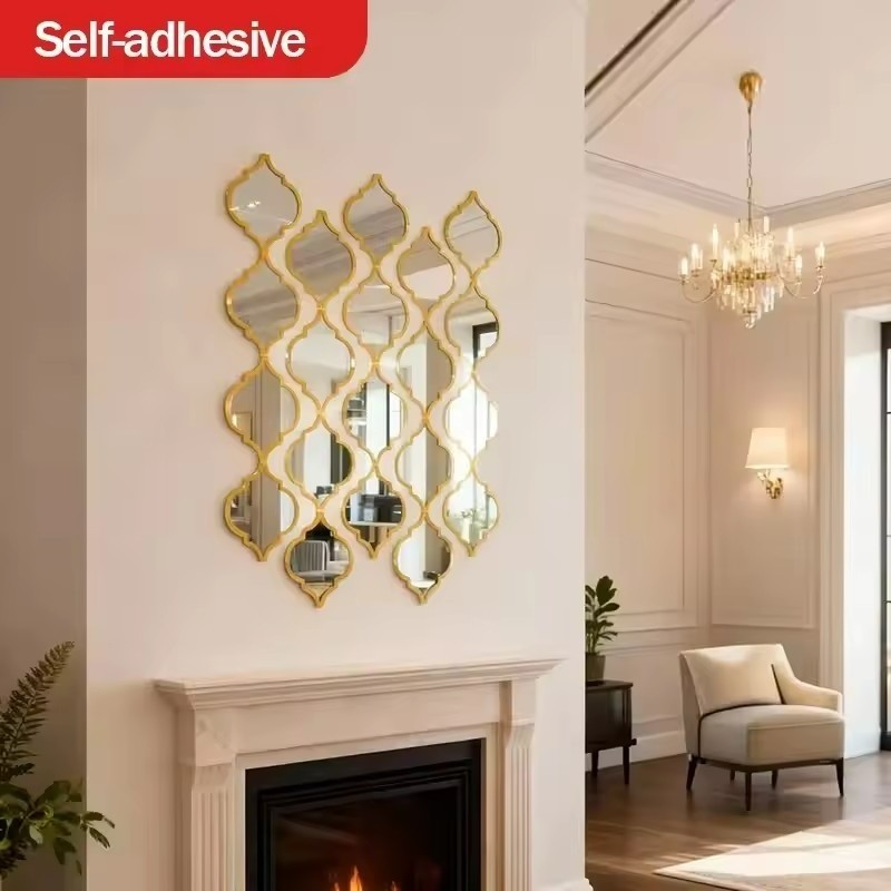 Acrylic Mirror Wall Stickers - 3D Diamond Removable Decoration - Art ...