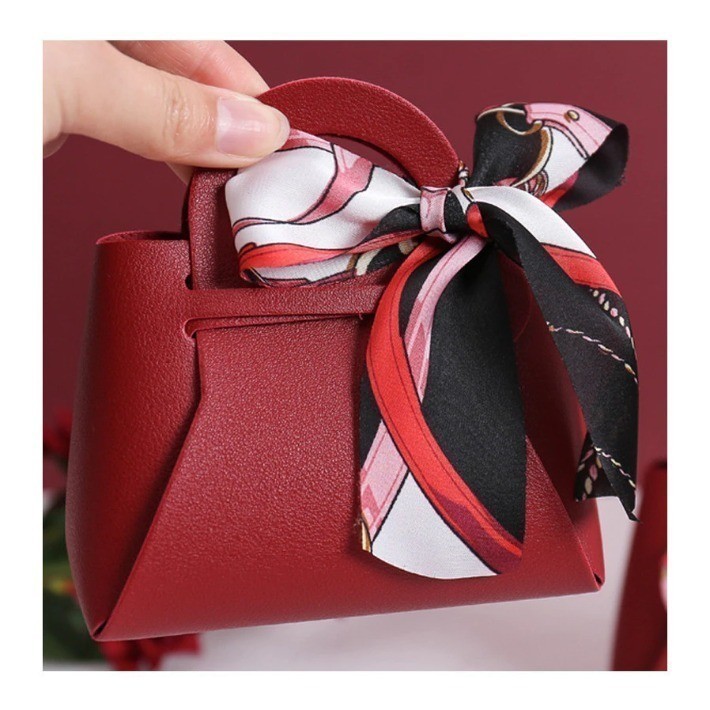 European Wedding Gift Box - Leather Luxury Bag with Ribbon for Candy ...