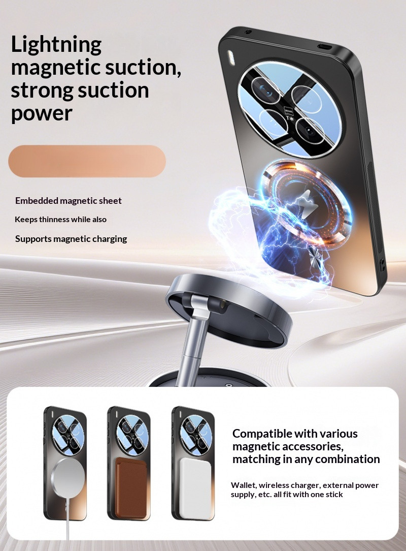 Lightning Magnetic AG Frosted Phone Case With HD Lens Film For VIVO ...