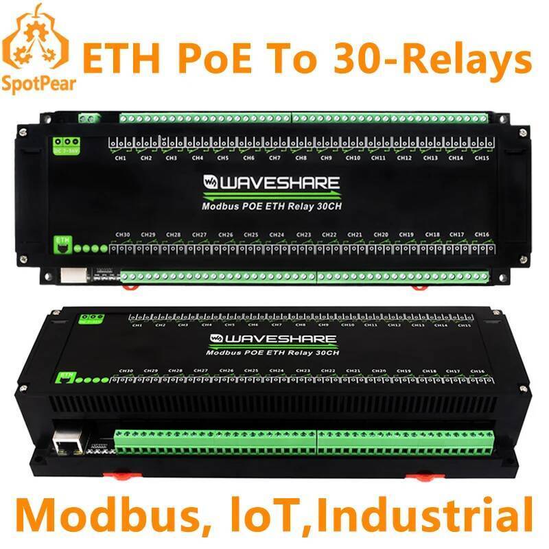 Industrial Modbus POE ETH RJ45 To Relay 30CH RTU/Modbus TCP-Ethernet ...