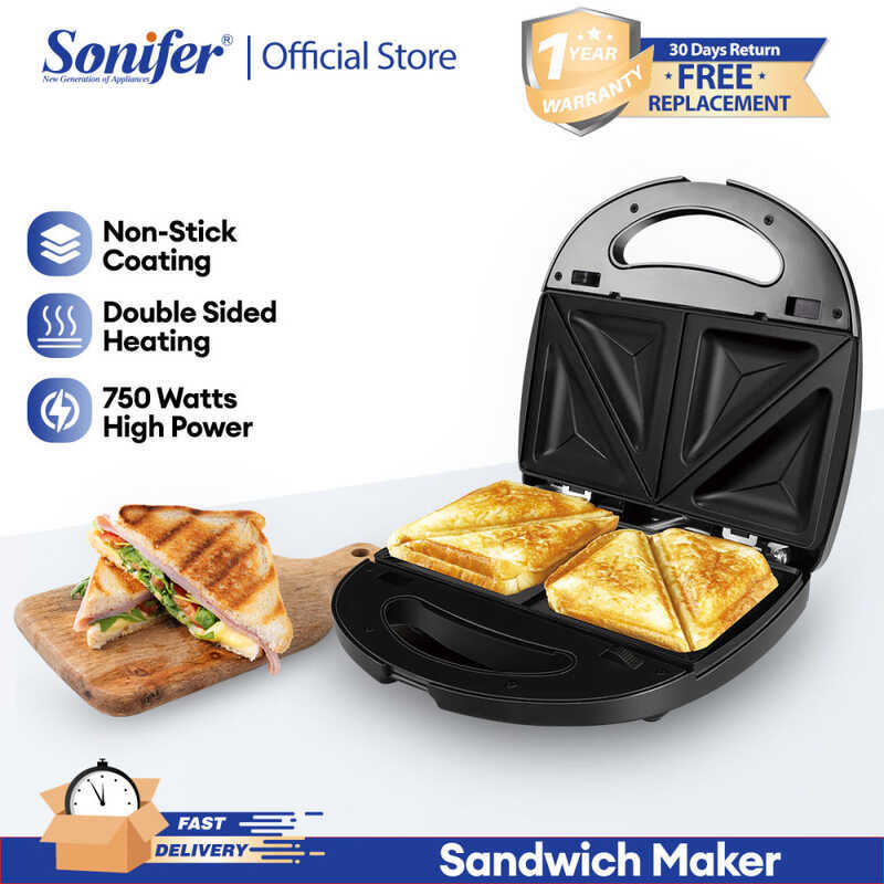 Sonifer Bread Toaster Sandwich Press Pan And Electric Panini Press With ...