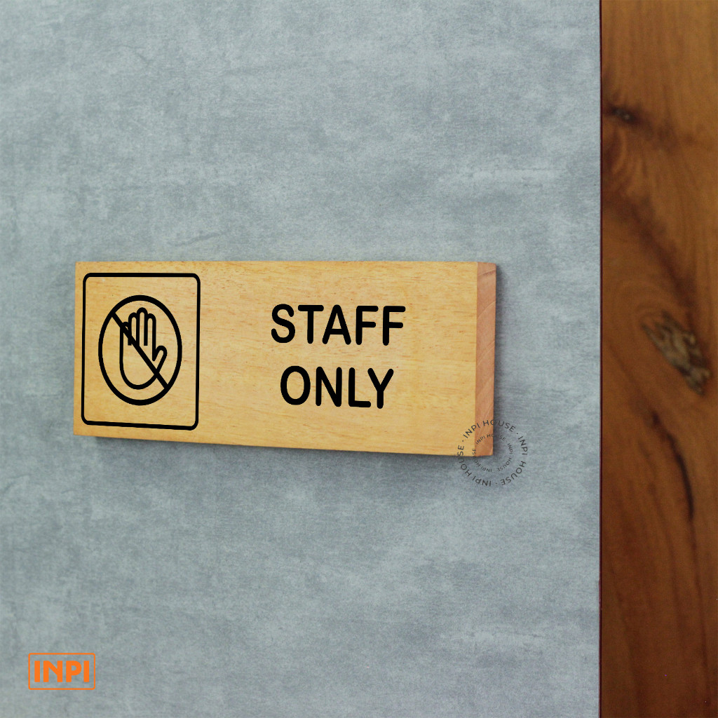 Staff only signage - staff sign board only - wall sign - staff only ...