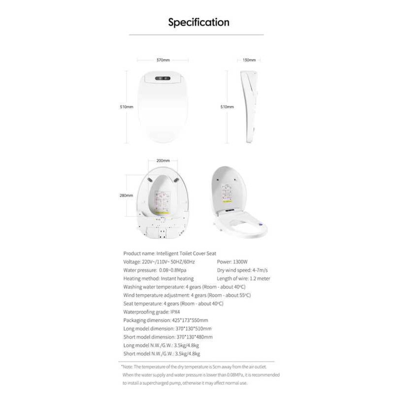 Indian Slim Smart Portable Bidet Electric Toilet Seat Soft Close Toilet ...