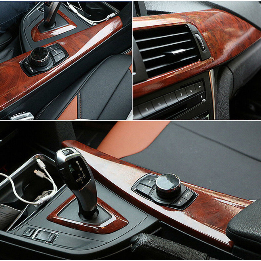 Glossy Wood Grain Vinyl Film 30cm x 100cm 200cm Car Interior Sticker ...