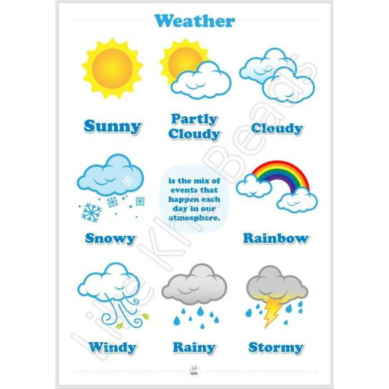 Chart Weather Educational Chart For Kids, Chart, Wall (11.5 X 16 Inches ...