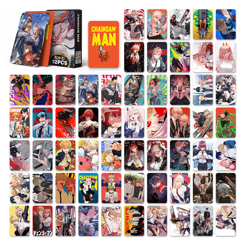 Chainsaw Man Photocard Denji Makima Pochita 92Pcs Lomo Card Holographic ...