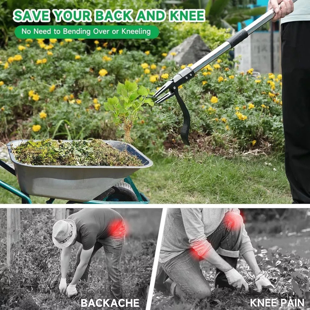 deep root weeding claw: stand-up no-bend garden tool, one-step press to ...