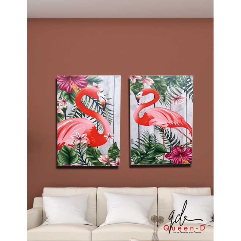 Flamingo Wooden Hanging Wall 26X37 UV Print On Wood Living Room Home ...