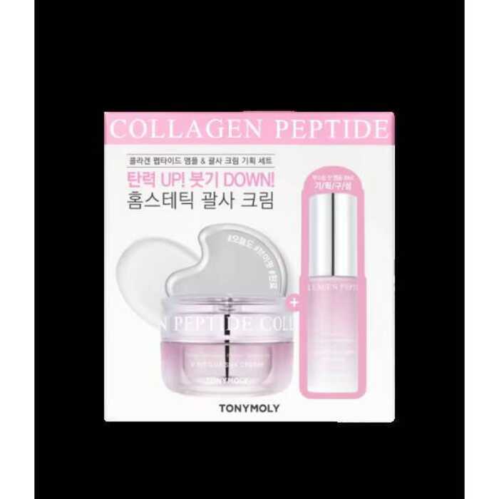 Tony Moly Skincare Set Collagen Peptide Ampoule & Scraping Cream Glow ...