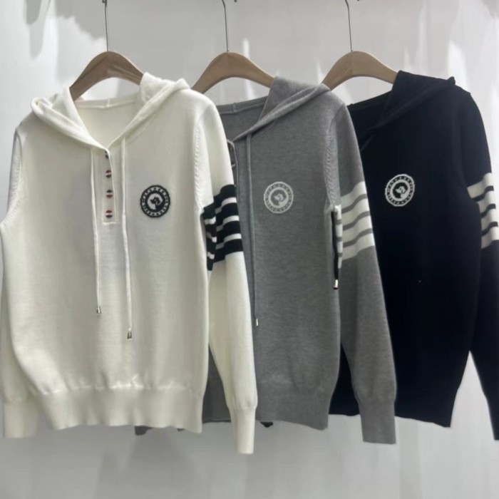 THOM BROWNE2023 Puppy Head Hoodie Drawstring Academy Style Four-bar ...