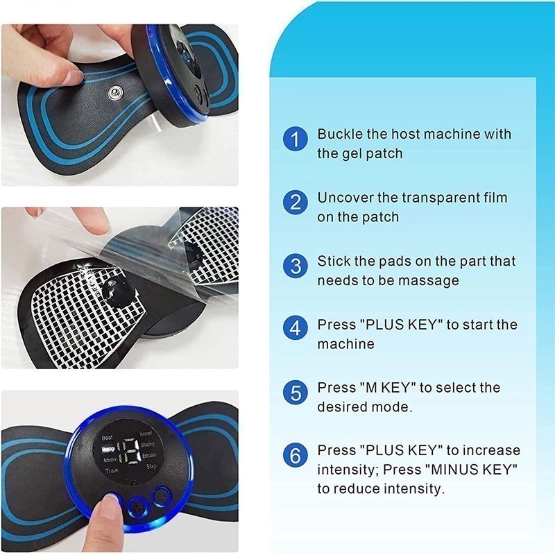 Portable Mini EMS Body Relax Massager Electric Acupuncture Massage Pad ...