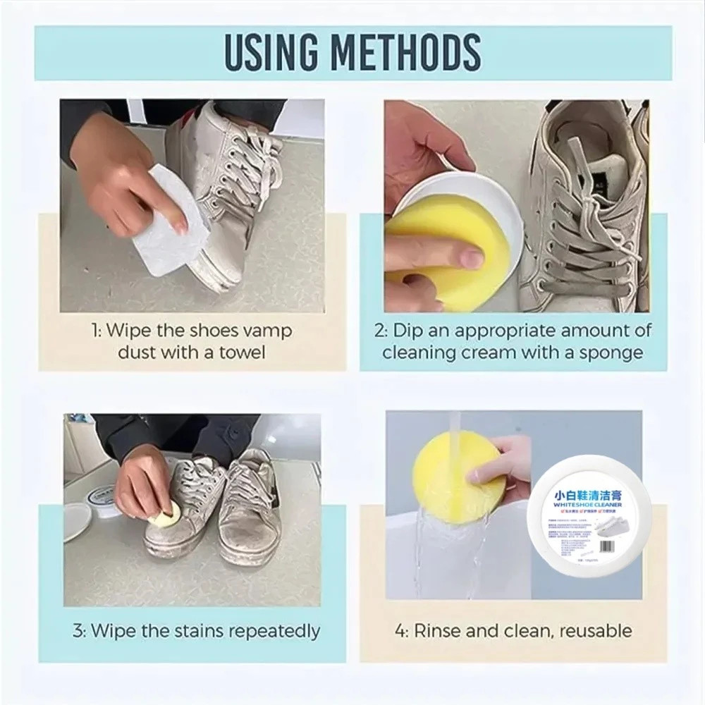 120g Multi-Purpose Shoe Cleaning Cream Water-Free Clean Quick Clean ...