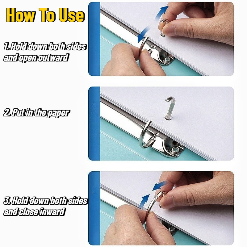 A4 Ring Binder Arch File Folder with 2 Iron Rings Paper Organizers ...