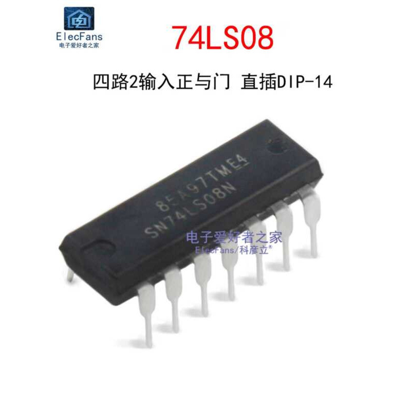 2pcs Direct Insert 74LS08 DIP-14 Quad 2-Input AND Gate Logic IC Chip ...