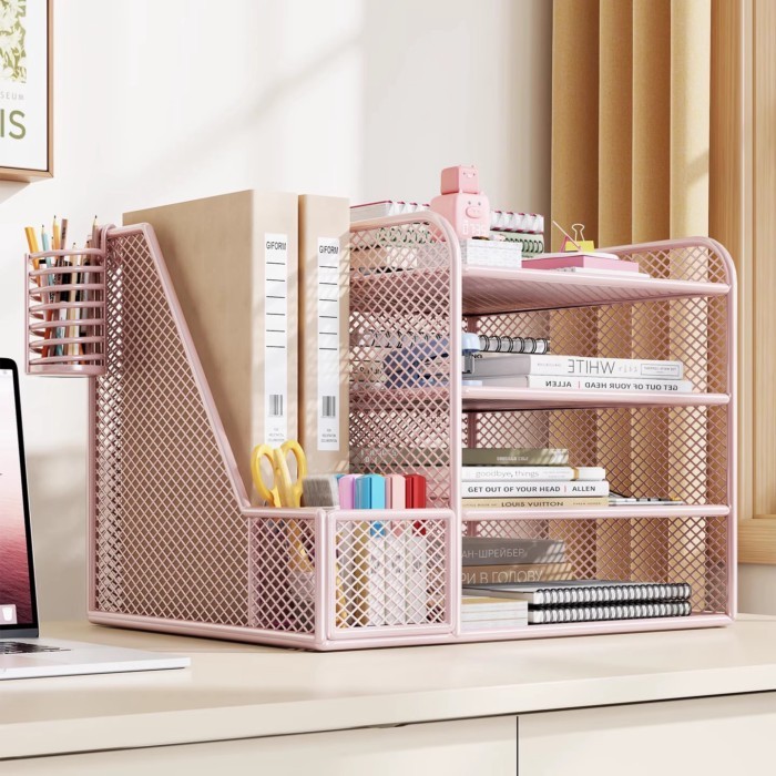 HOT!! Office Desktop File Storage Rack Data File Organizer Multi-layer ...