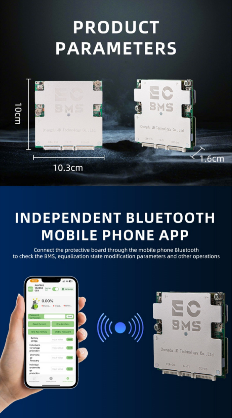 ECBMS Smart BMS 16S LiFePO4 48V Bluetooth CAN 120–150A for Powerwall ...