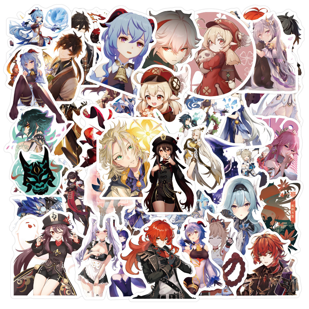 50 Pcs Genshin Impact Sticker Set - Cool Game Character Decals for ...