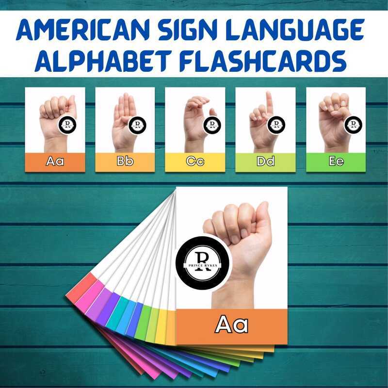 AMERICAN NUMBERS , ASL - SIGN LANGUAGE ALPHABET Flashcards, LAMINATED ...