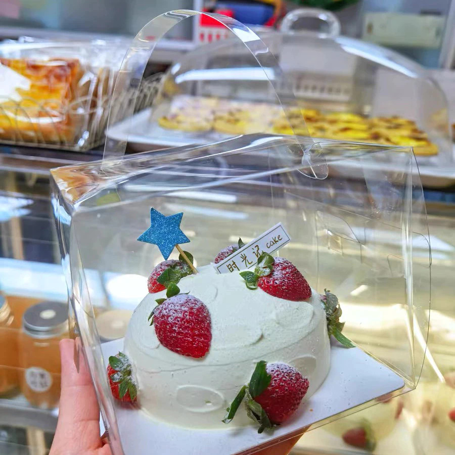 【5/10pcs】3/4/5/6Inch Clear Acetate Cake Box With Handle / Mini Cake Box ...