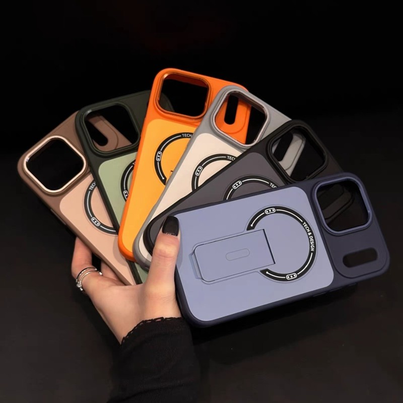 High end business color blocking bracket case for iPhone 17 16 15 14 13 ...