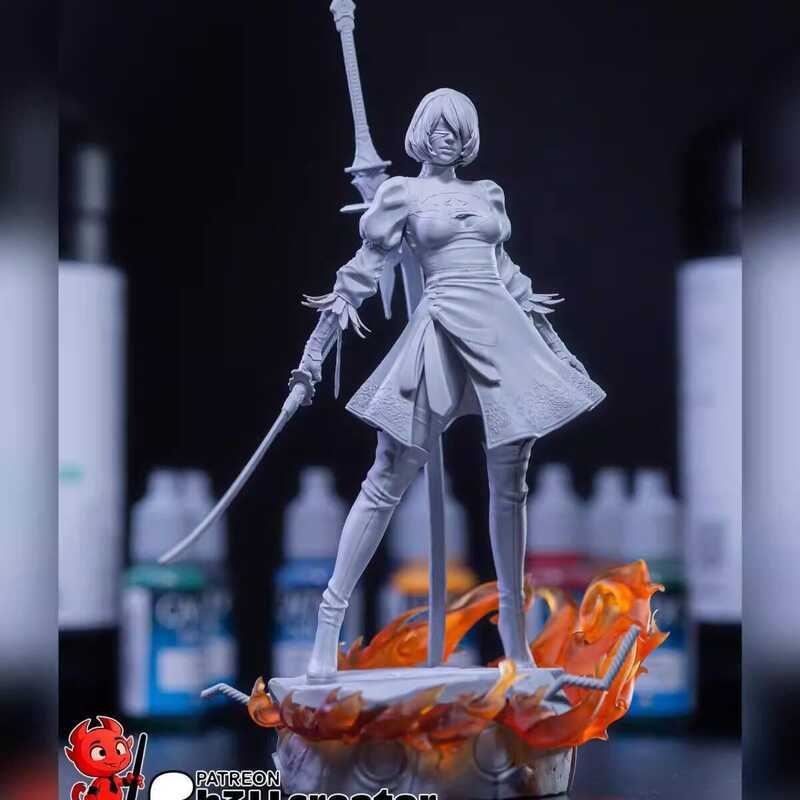 1/10 GK Nier Automata Mold 3D Printed 2B DIY Painted Figurine Model New ...