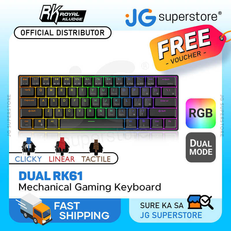 Royal Kludge DUAL Rk61 RGB 61 Keys Dual Mode Bluetooth 5.2 Wired ...