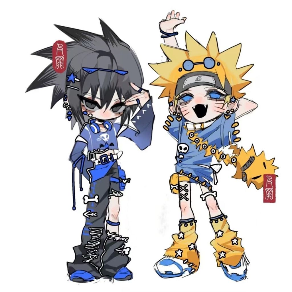 Naruto and Sasuke Acrylic Desk Stand Cute Mechanical Chibi New Design ...