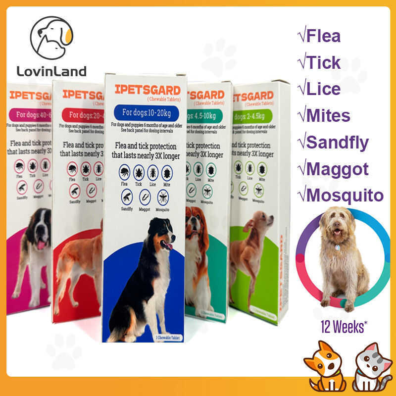 IPETSGARD Dog Anti Tick Flea Chewable Tablet Tab Box VS Bravecto EXP F ...