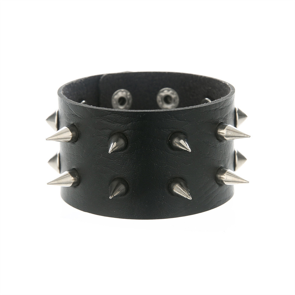 [Gorgeousxx] Cool Gothic PU Leather Studded Bracelet for Men Women ...