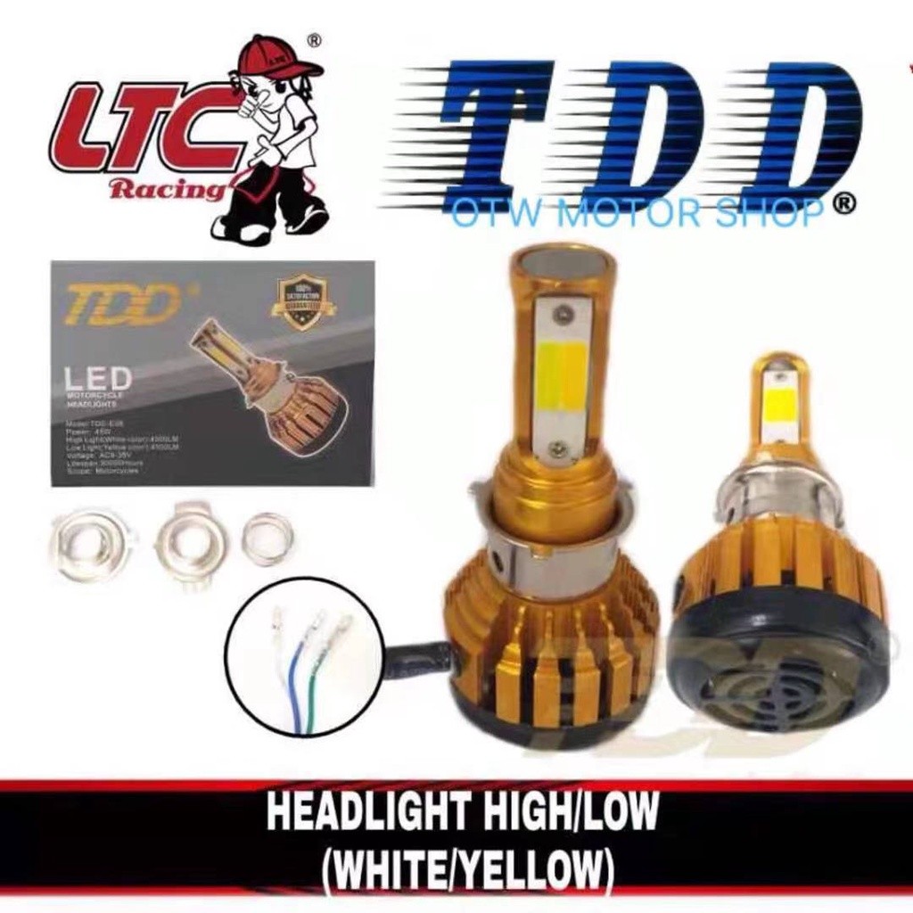TDD E06 Motorcycle LED Headlights 45w High/Low (White/Yellow) | Shopee ...