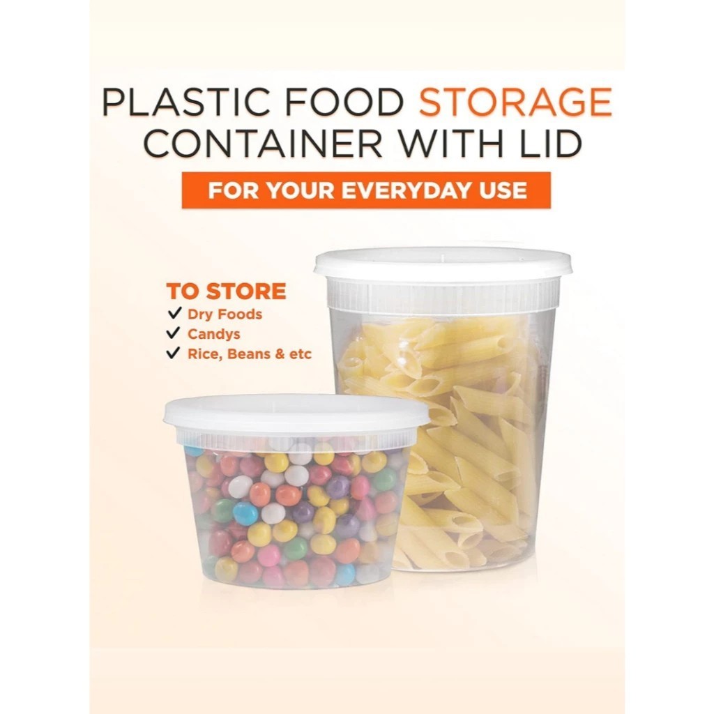 Transparent 1000ML Plastic Storage Bucket - Multi-Purpose for Home Food ...