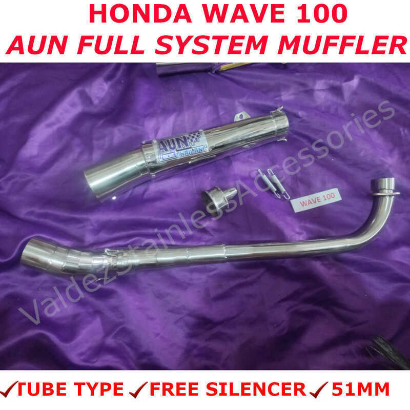 HONDA WAVE 100, New Full System Muffler AUN , Stainless Open Pipe ...