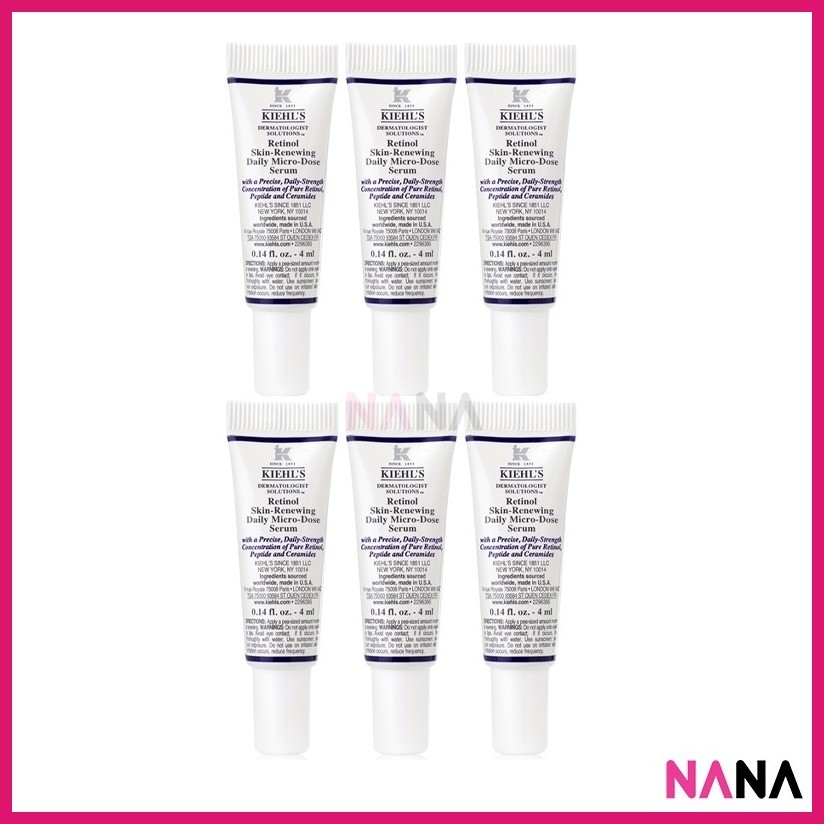 ♟ Kiehls Retinol Skin-Renewing Daily Micro-Dose Serum Sample Pack (4ml ...