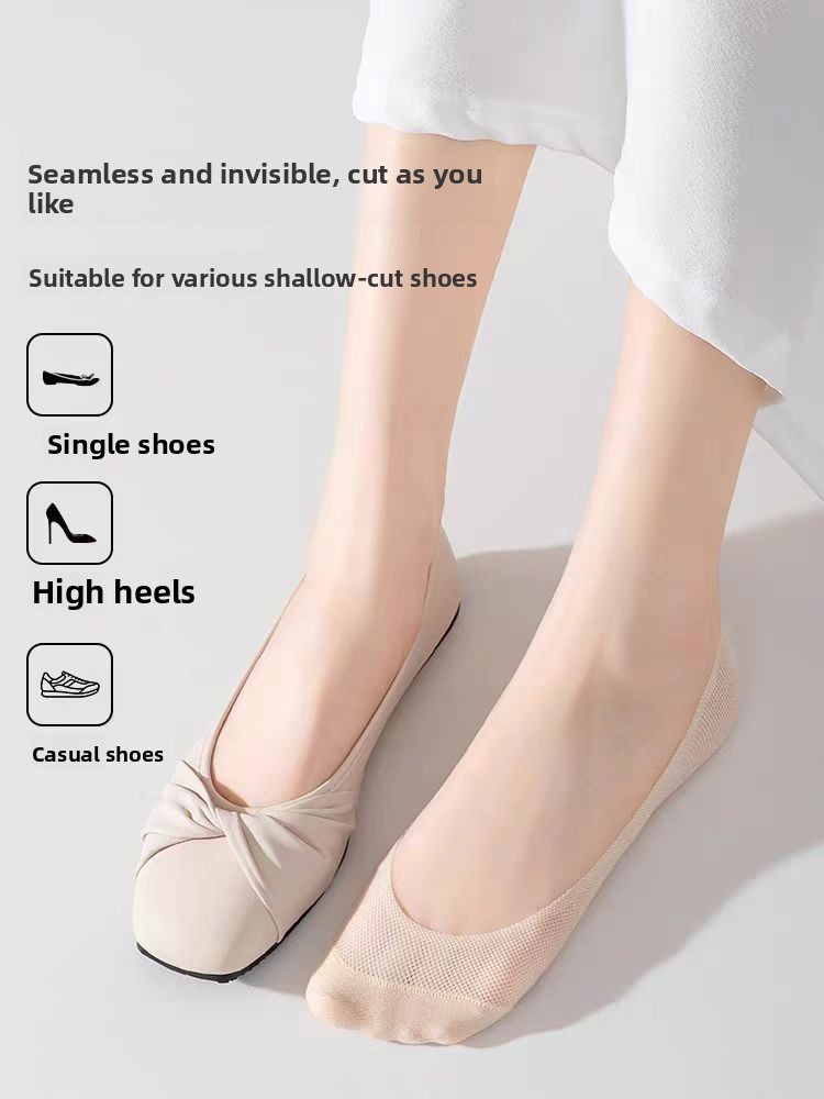 4 Pairs Socks For Women Ice Silk Foot Socks Summer Ankle Socks Ultra ...