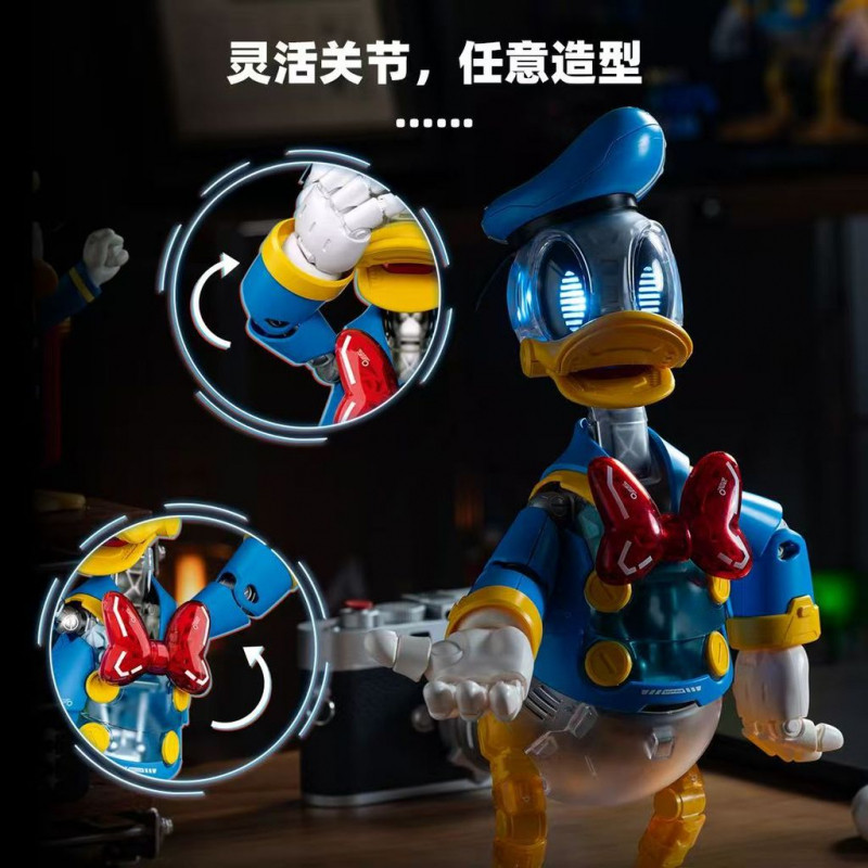 Spot Goods [Genuine]Cyber Donald Duck Figurine Creative Glowing Mecha ...