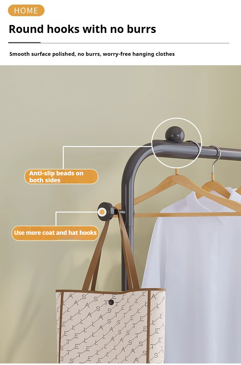 Coat Rack Clothes Hanger With Wheel All-in-one Cloth Hanger Floor ...