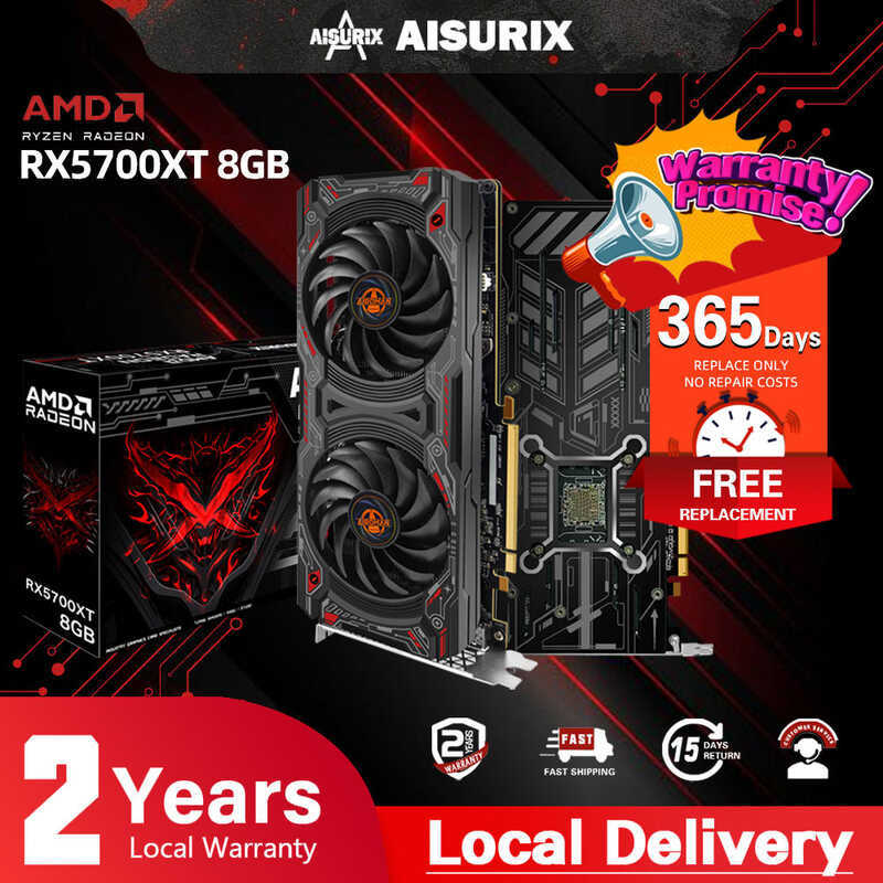 4A AISURIX RX 5700Xt 8Gb Graphics Card Gaming Computer GPU Radeon AMD ...