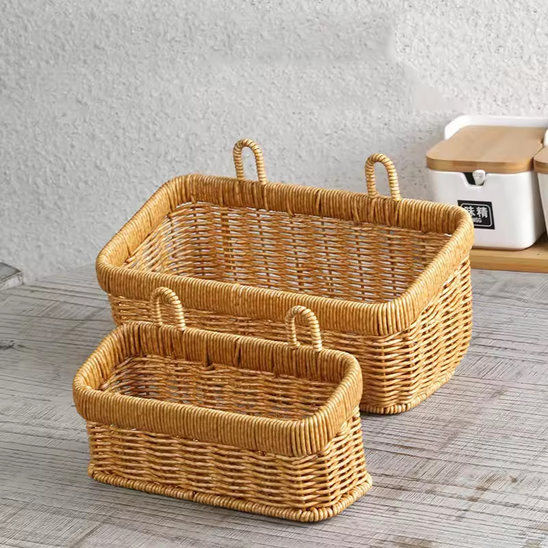 Woven Plastic Storage Basket For Ginger, Vegetables And Garlic. Vintage ...