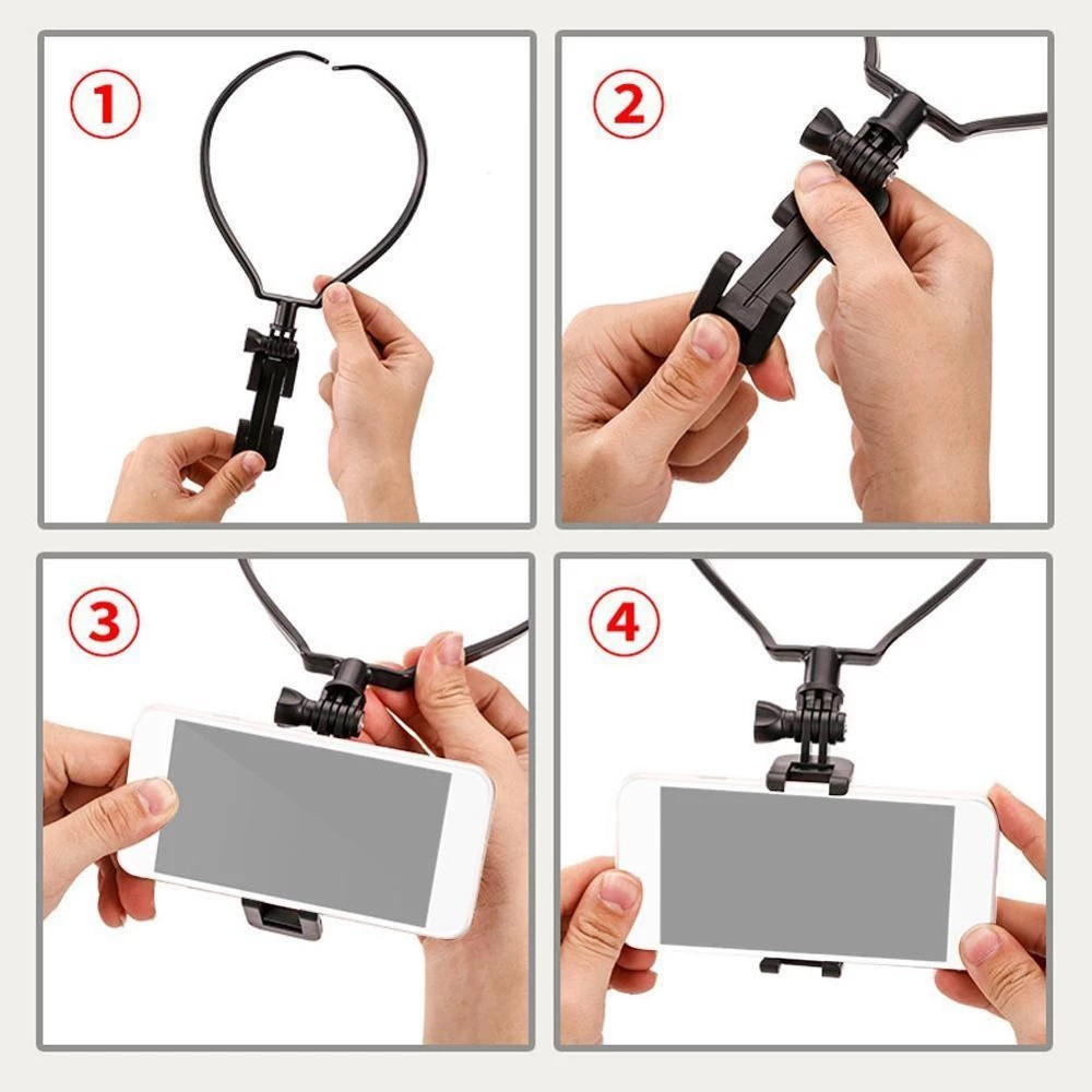 neck mount for hands-free phone recording, adjustable sports camera ...
