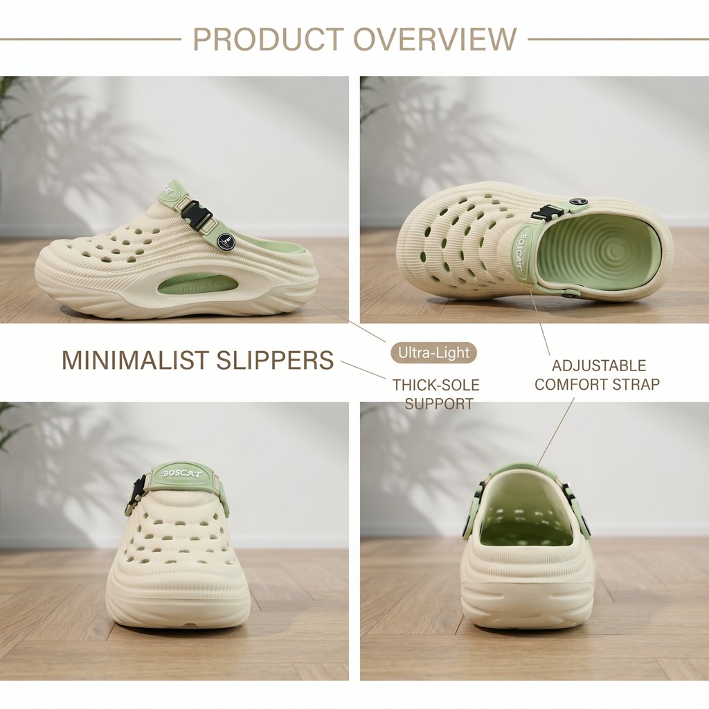 HIPPO SPACE men's and women's dual-use non-slip closed-toe slippers ...
