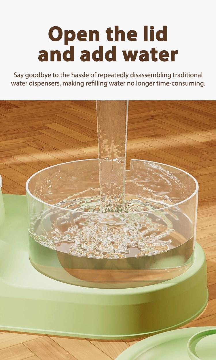 2 in 1 Automatic Pet Water Fountain Food Feeder Dog Cat Water Dispenser ...