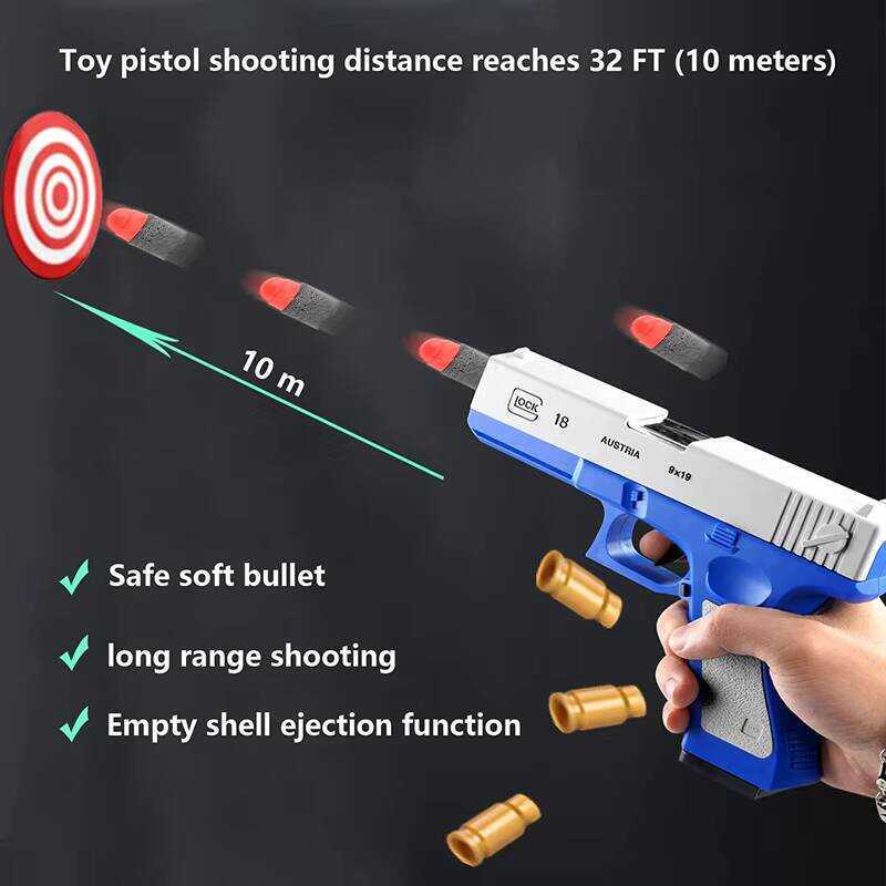 Shooting Toy Clip EVA Manual Loading Plastic Small Soft Bullet Shell ...