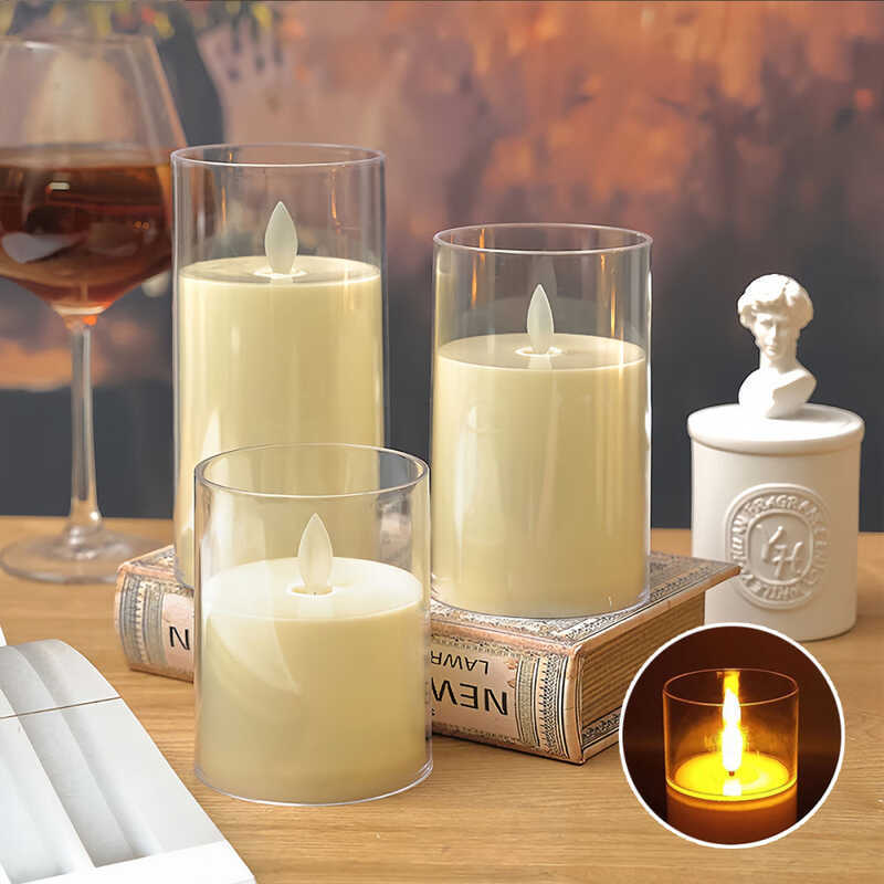 Electric Flameless Led Light With Acrylic Cover LED Swinging Candle ...