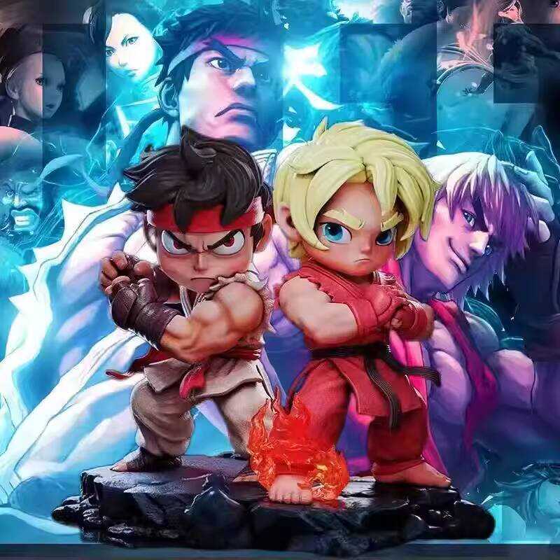 Jiuqi White Ryu Red Man Ken Anime Peripheral Figure Q Version Hand ...