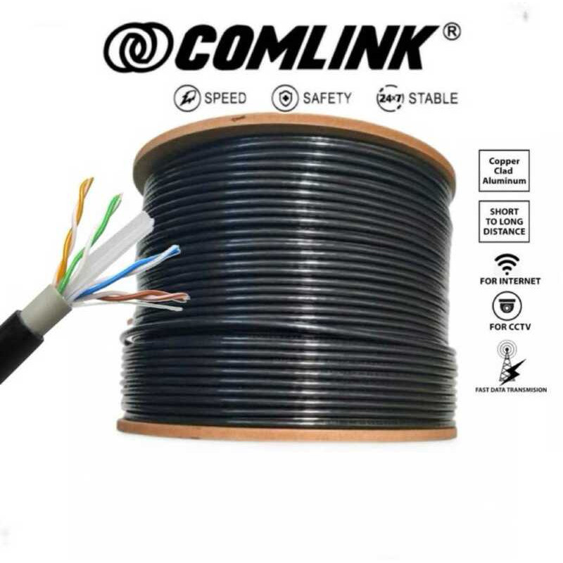 COMLINK Cat6 Outdoor Cable UTP Ethernet Lan Waterproof A2b | Shopee ...