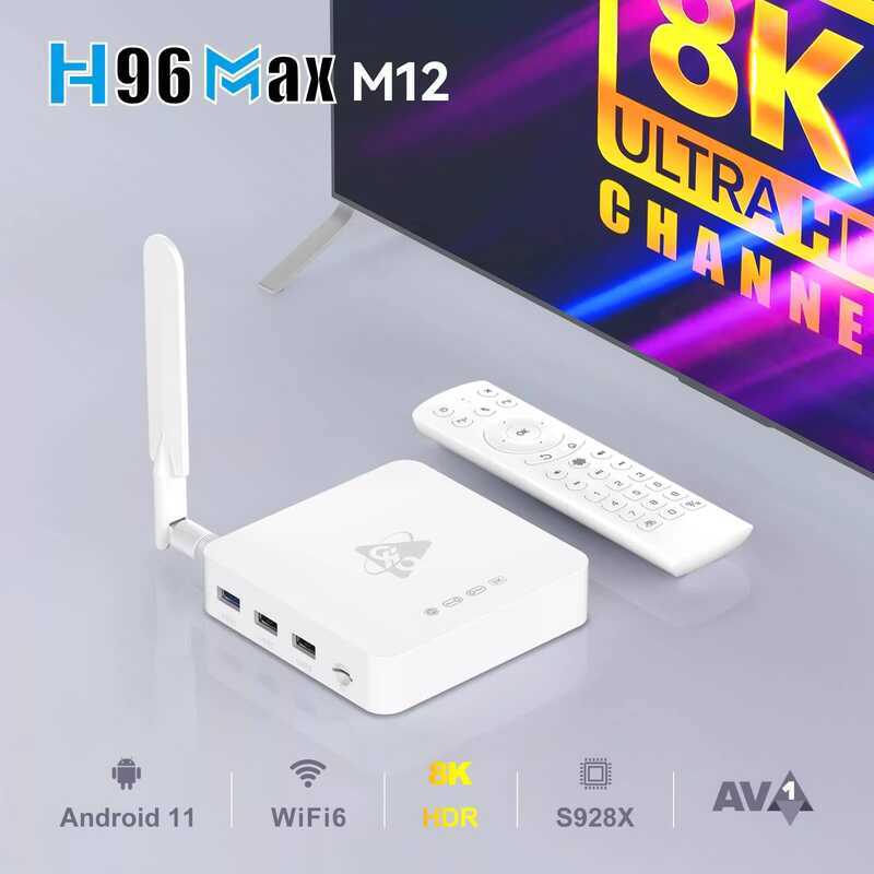 Set-Top H96MAX M12 TV Box S928X Android 11 HD 8K Gigabit Network Player ...